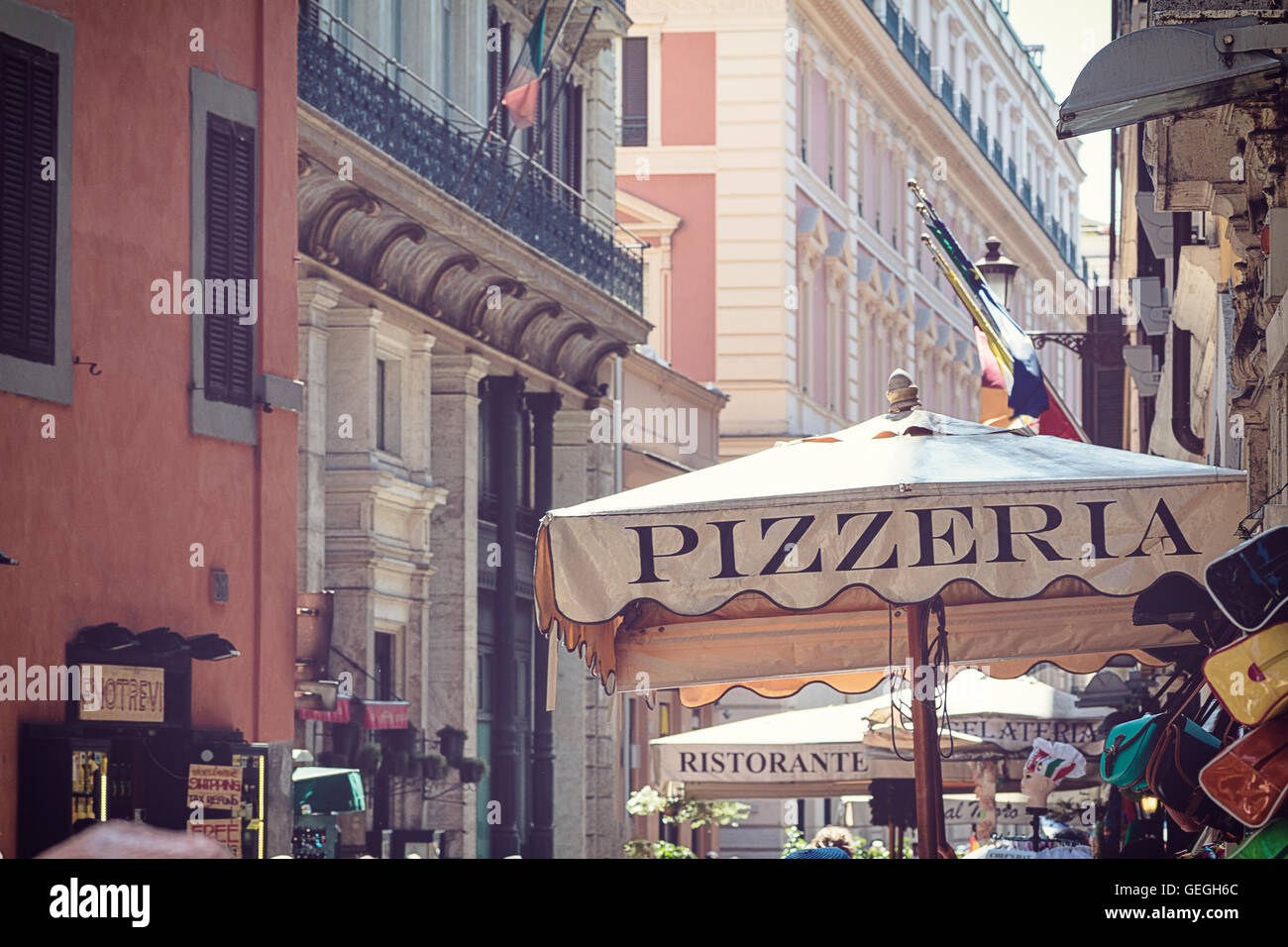 pizzeria restaurant in outdoor of Rome Stock Photo - Alamy