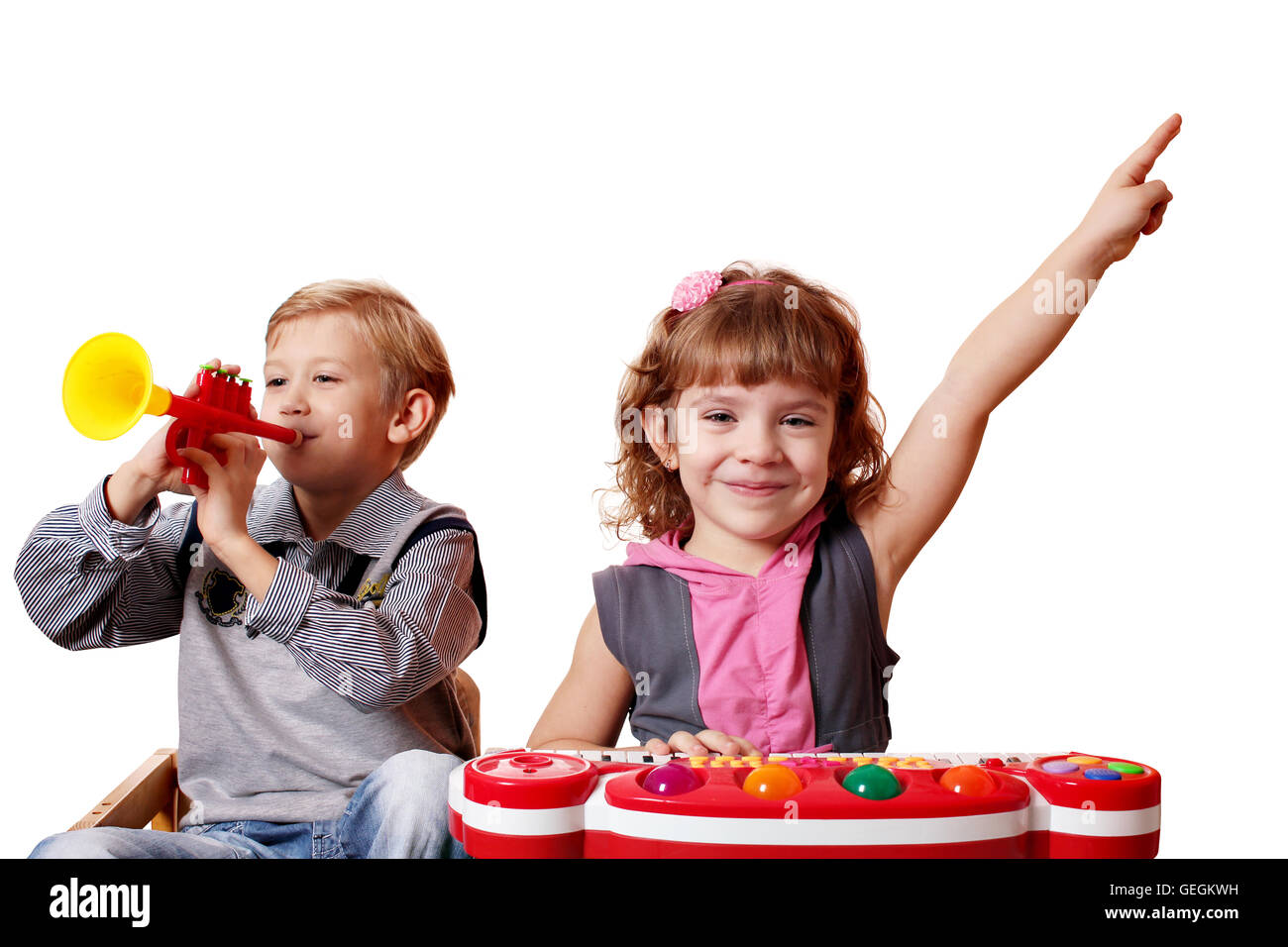 children fun and play music Stock Photo - Alamy