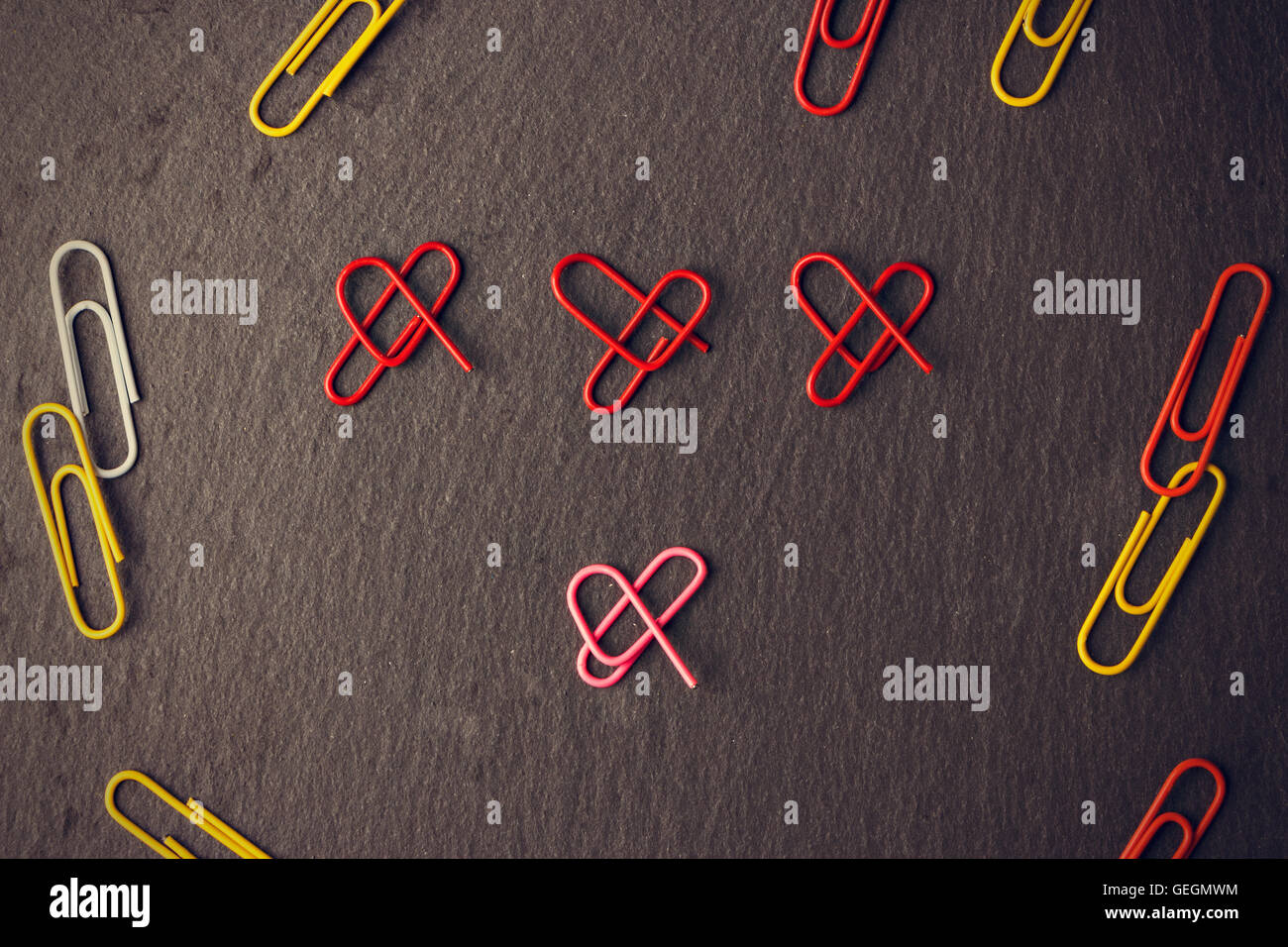 Color clips heart-shaped. Love concept for lovers Stock Photo - Alamy