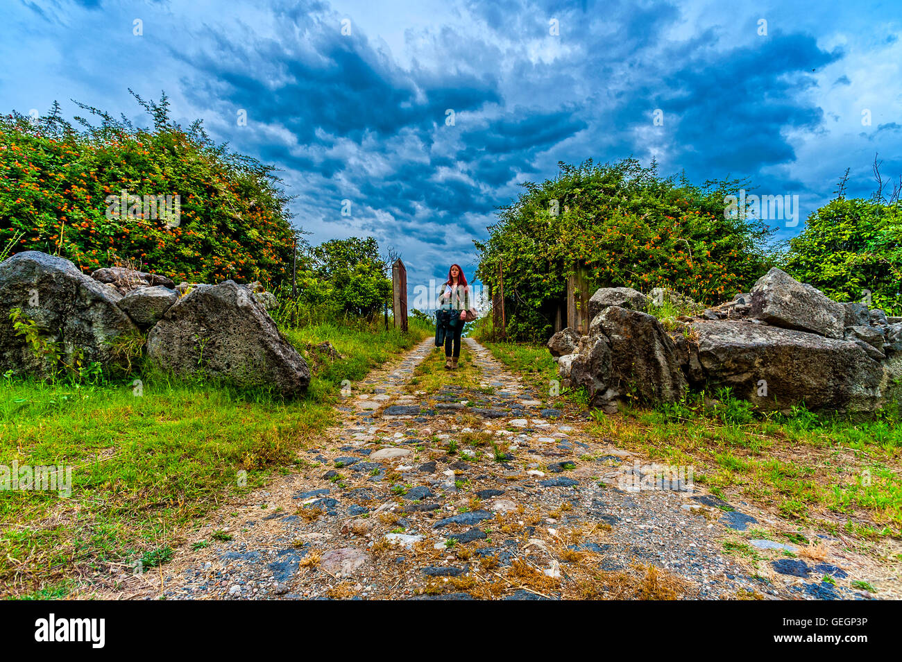 Italy Sicily Giardini Naxos - archeological area of Naxos - Street ...