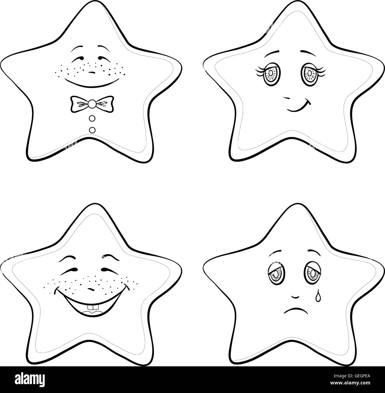 Smilies stars, contours Stock Vector Image & Art - Alamy