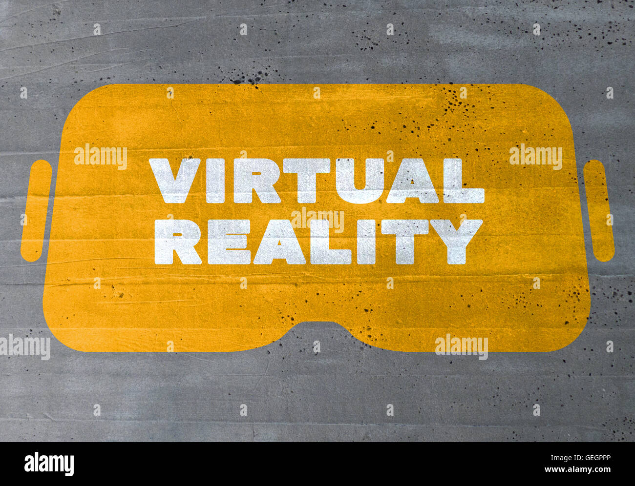 virtual reality concept on cement texture background Stock Photo - Alamy