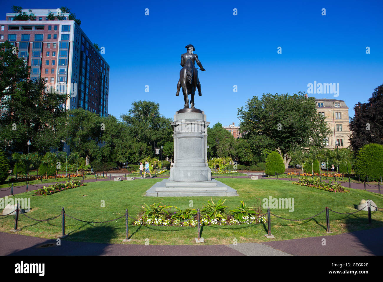 BOSTON,MASSACHUSETTS,USA - JULY 2,2016: George Washington Statue at ...