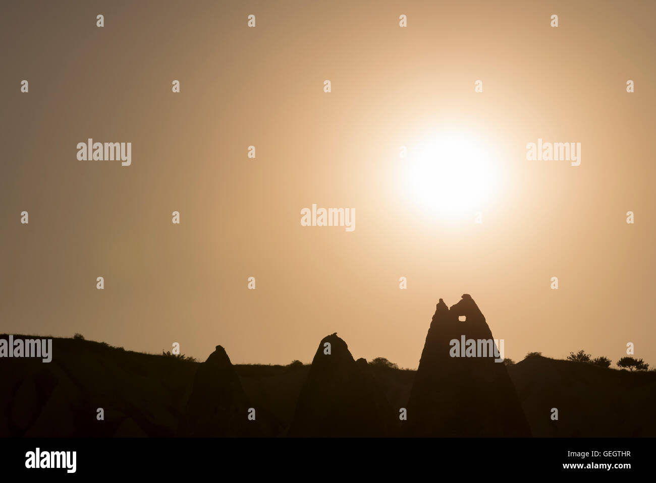 Sunset in Cappadocia Stock Photo - Alamy