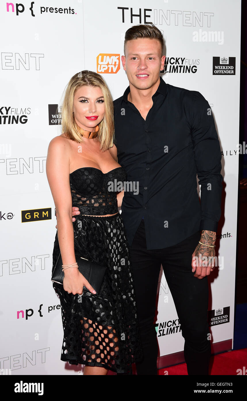 Olivia Buckland and Alex Bowen attending the premiere of The Intent ...