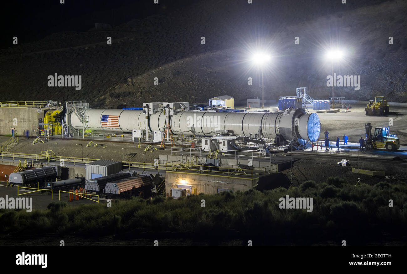 NASA conducts a booster test for the Space Launch System (SLS) rocket ...