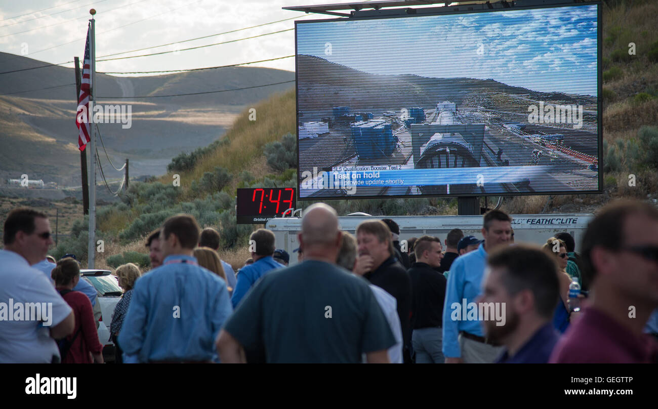 NASA conducts a Qualification Motor Test (QM-2) for the Space Launch ...