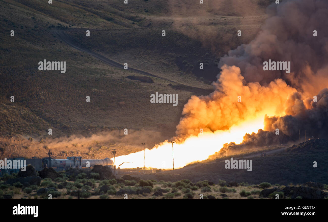 NASA conducts a qualification test of the Space Launch System (SLS ...