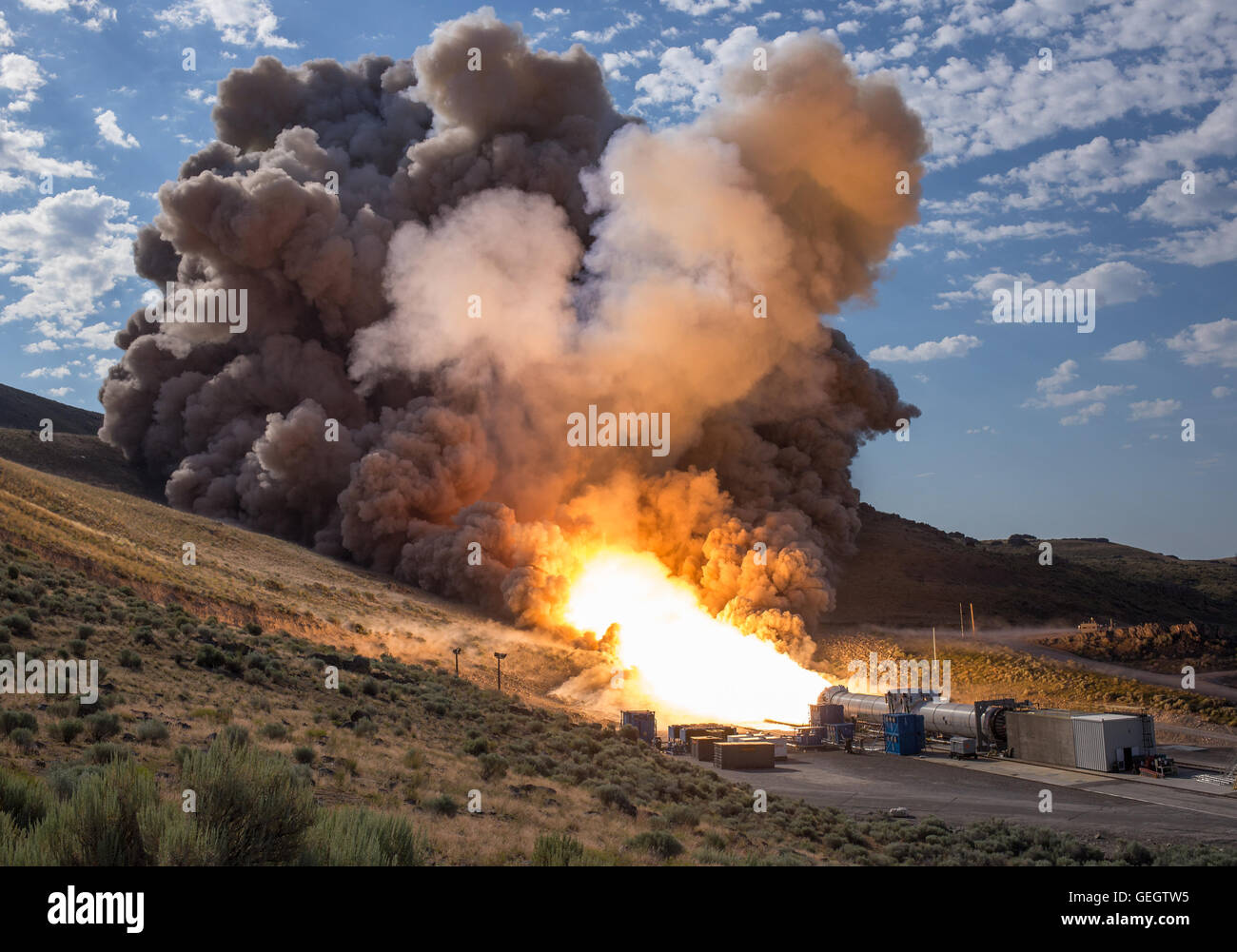 The Space Launch System (SLS) qualification motor test, conducted at ...