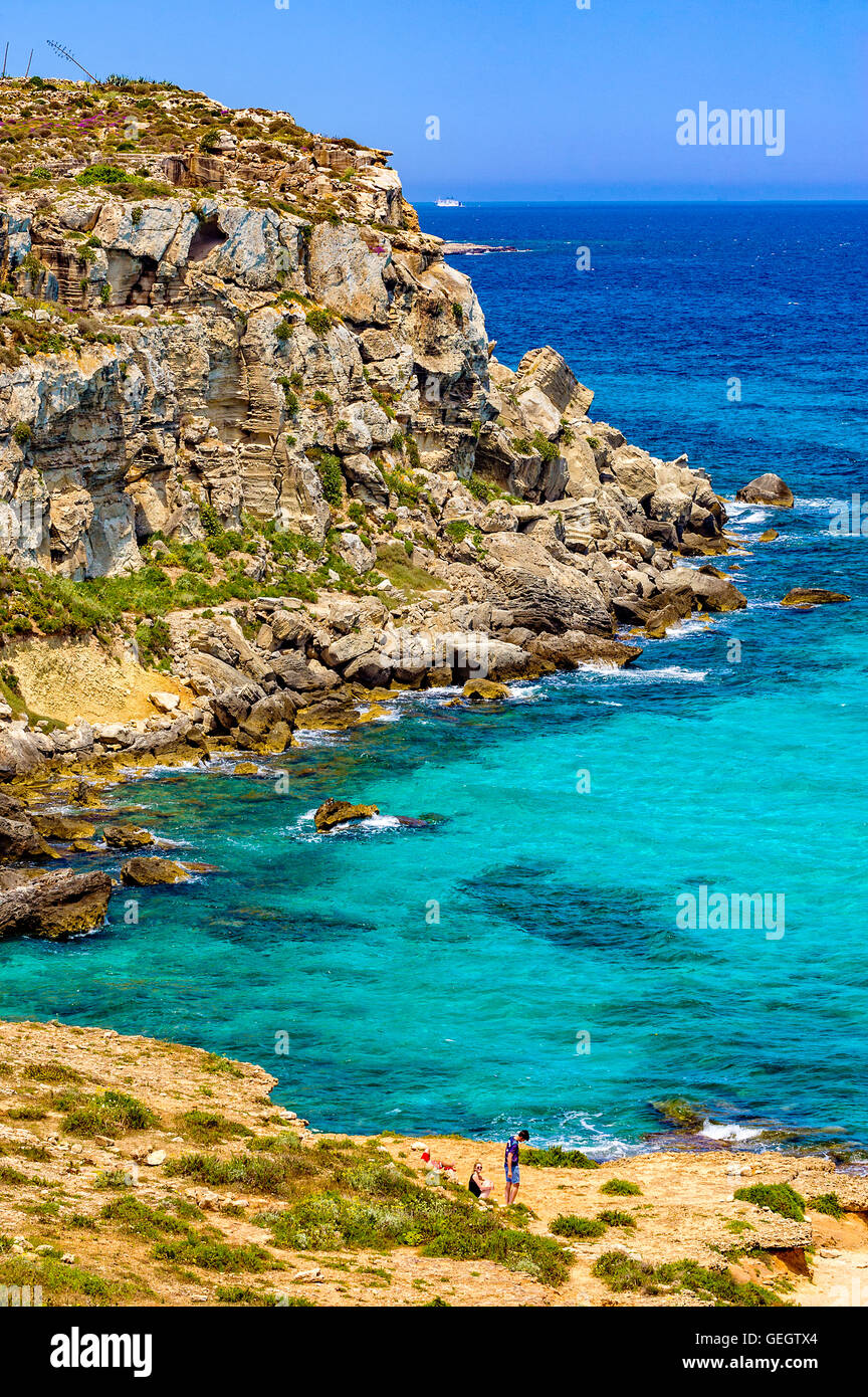 Italy Sicily Egadi Islands Favignana - Cala Rossa Stock Photo - Alamy