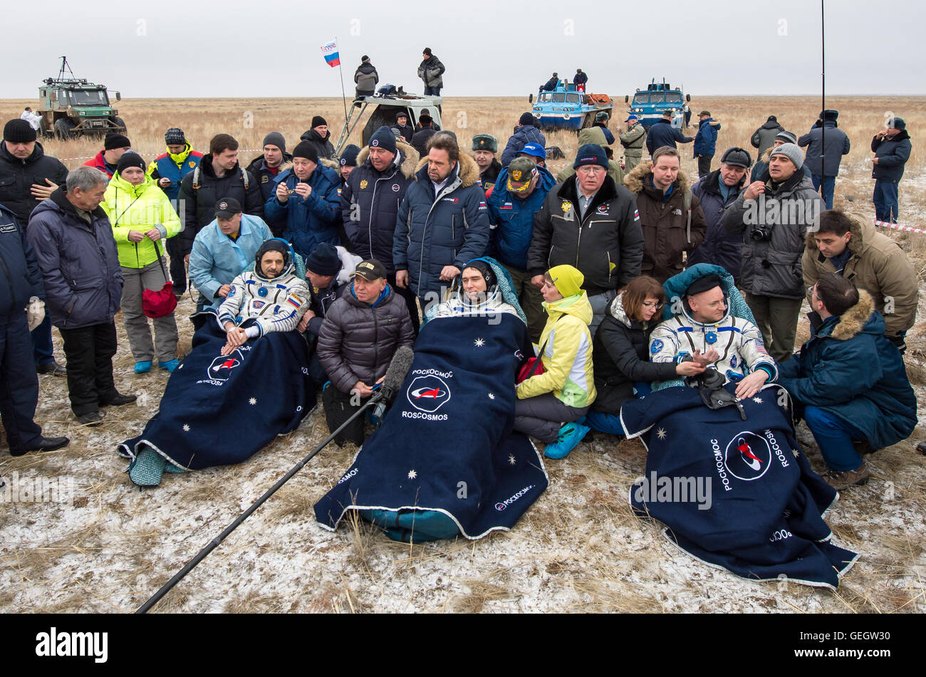 Expedition 46 crew, including NASA Astronaut Scott Kelly and Russian ...