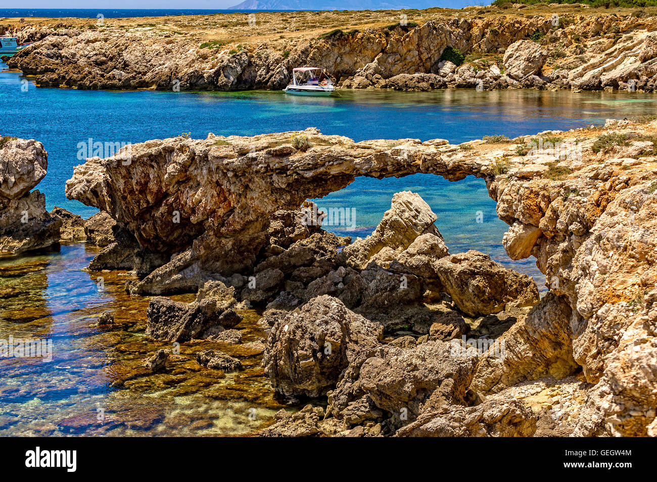 Italy Sicily Egadi Islands Favignana - Cala Rotonda beach Stock Photo ...