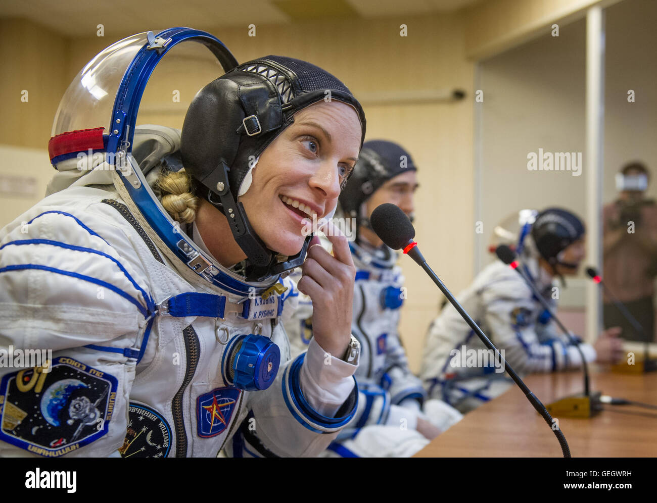 Expedition 48 crew members, including Kate Rubins, Andrey Shelepin ...