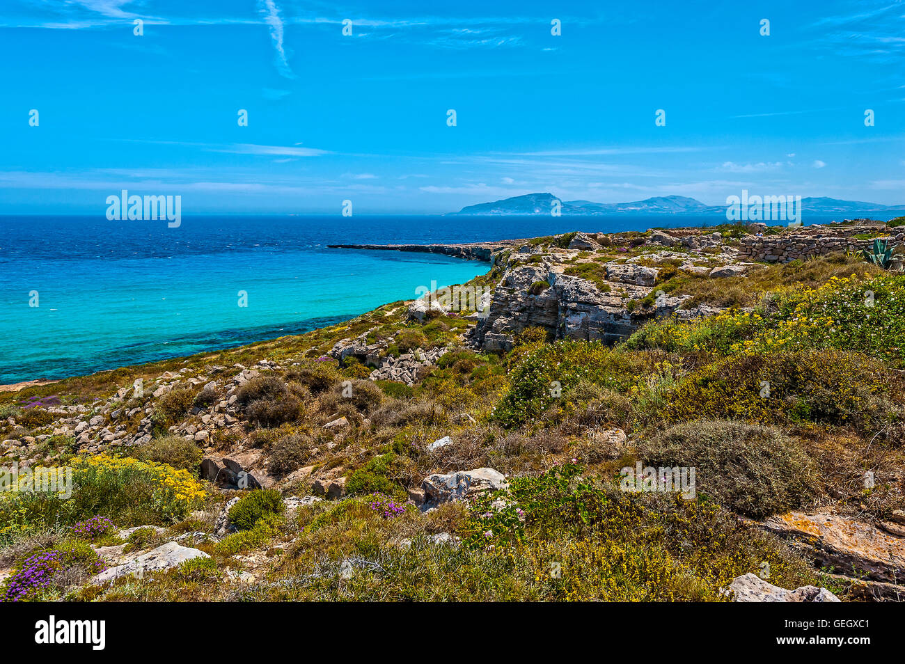Italy Sicily Egadi Islands Favignana - Cala Rossa Stock Photo - Alamy