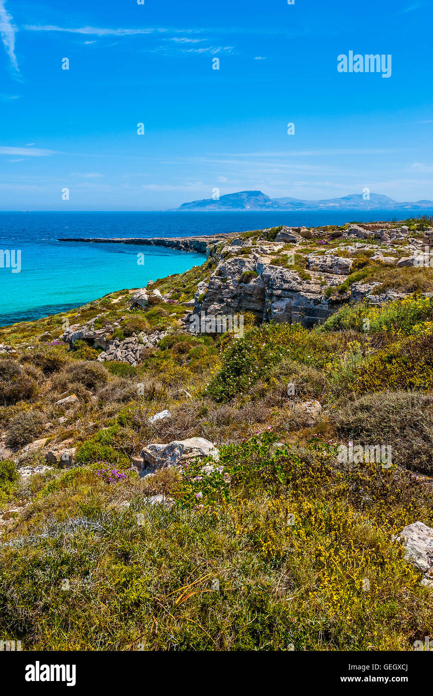 Italy Sicily Egadi Islands Favignana - Cala Rossa Stock Photo - Alamy