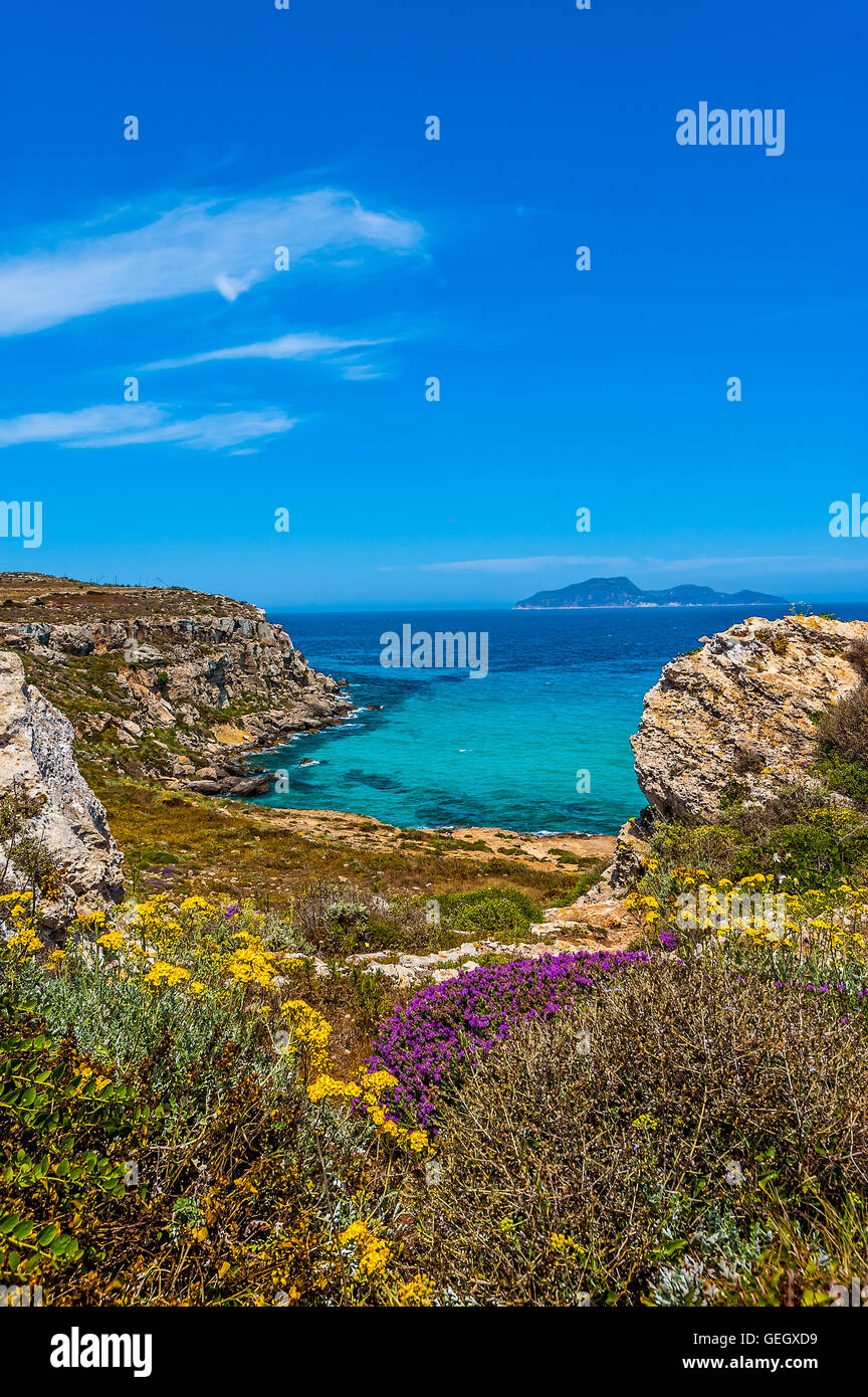 Italy Sicily Egadi Islands Favignana - Cala Rossa Stock Photo - Alamy