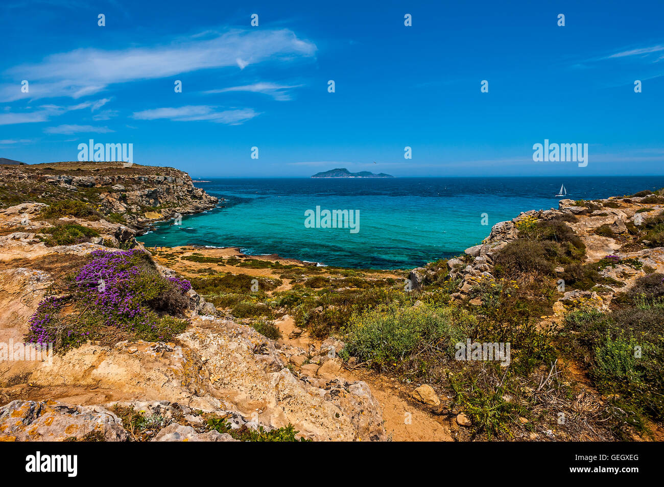 Italy Sicily Egadi Islands Favignana - Cala Rossa Stock Photo - Alamy