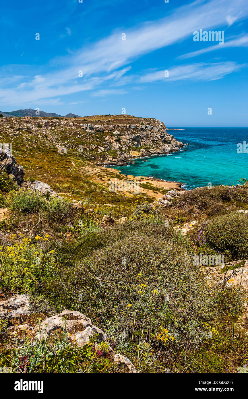 Italy Sicily Egadi Islands Favignana - Cala Rossa Stock Photo - Alamy