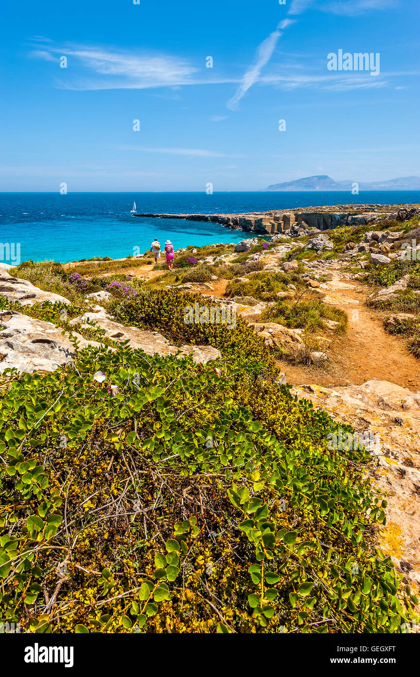 Italy Sicily Egadi Islands Favignana - Cala Rossa Stock Photo - Alamy
