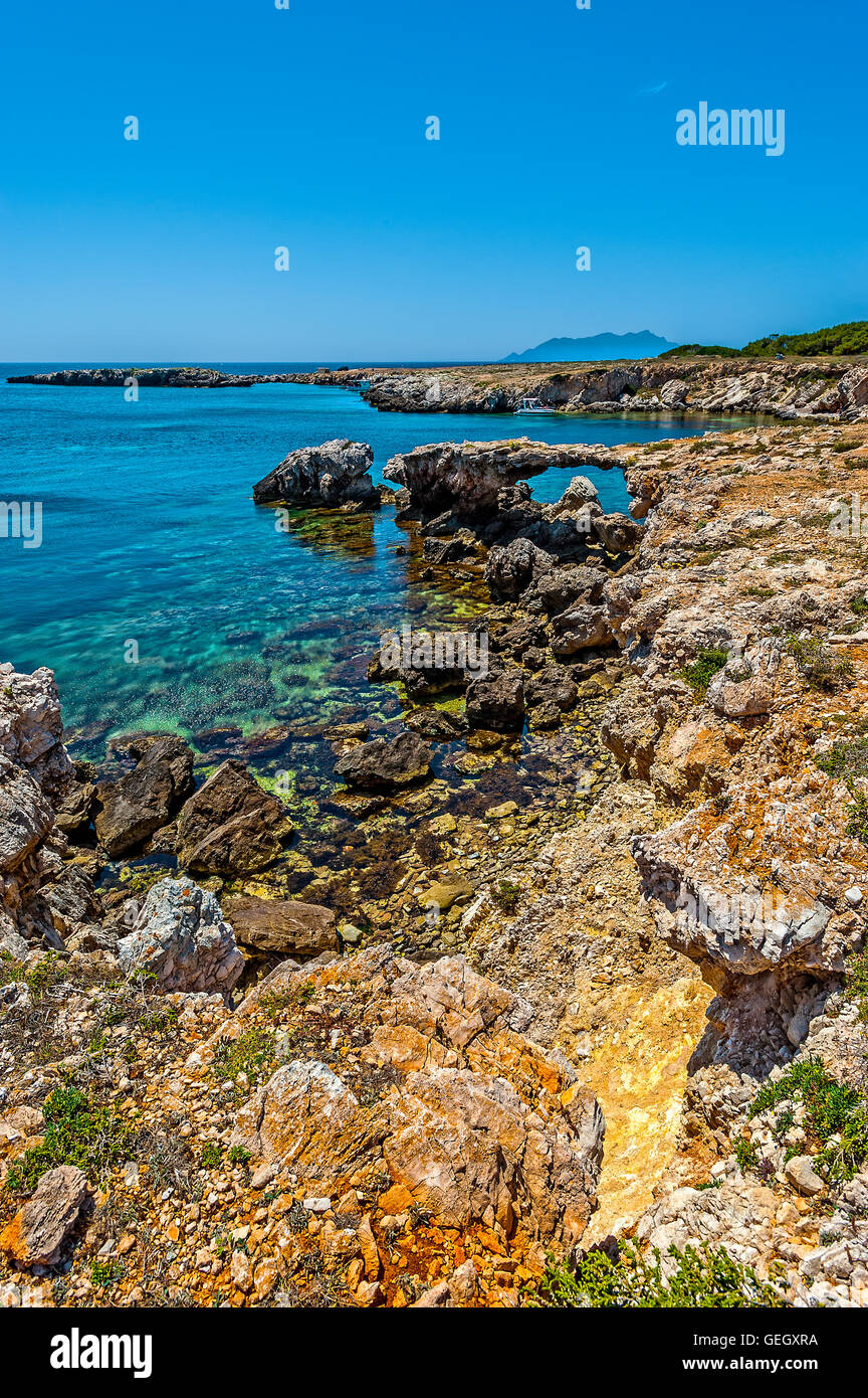 Italy Sicily Egadi Islands Favignana - Cala Rotonda beach Stock Photo ...