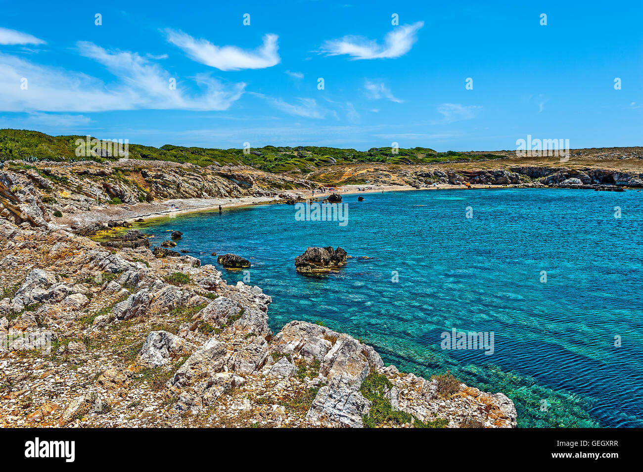 Italy Sicily Egadi Islands Favignana - Cala Rotonda beach Stock Photo ...