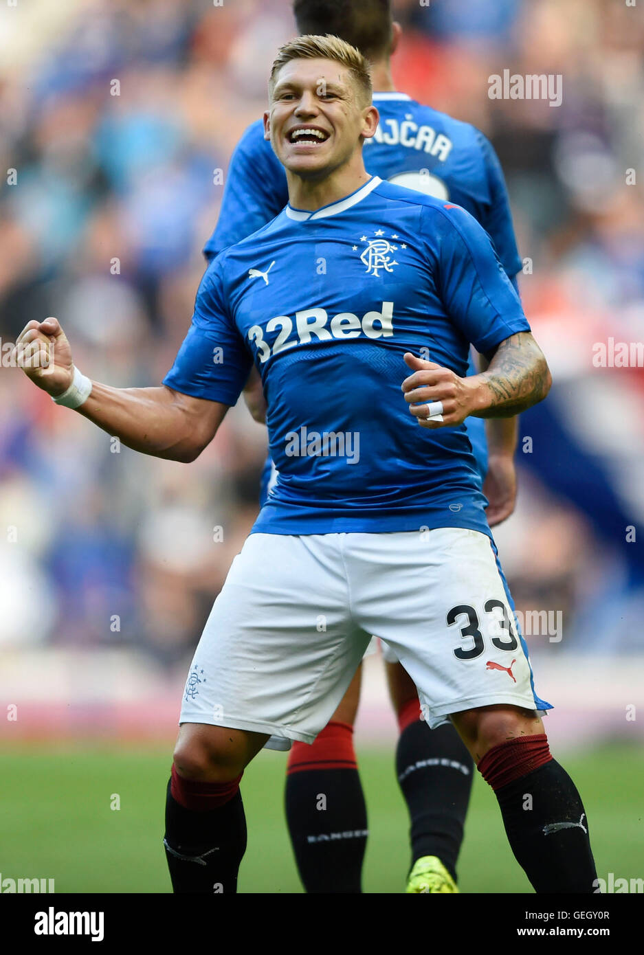 Rangers Martyn Waghorn celebrates after scoring his sides second goal ...