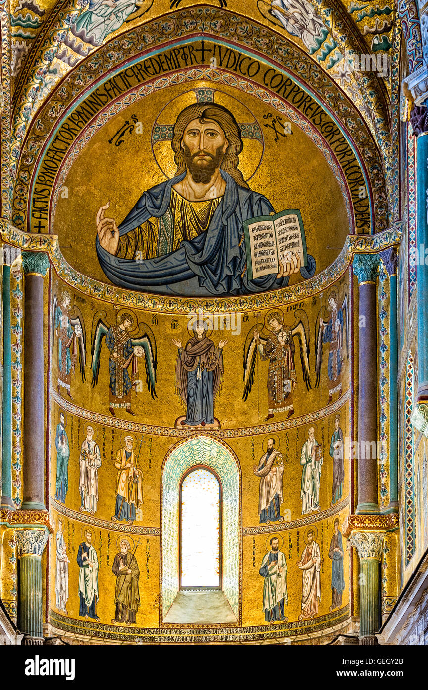 Christ Pantocrator Cathedral Cefalu Sicily High Resolution Stock ...