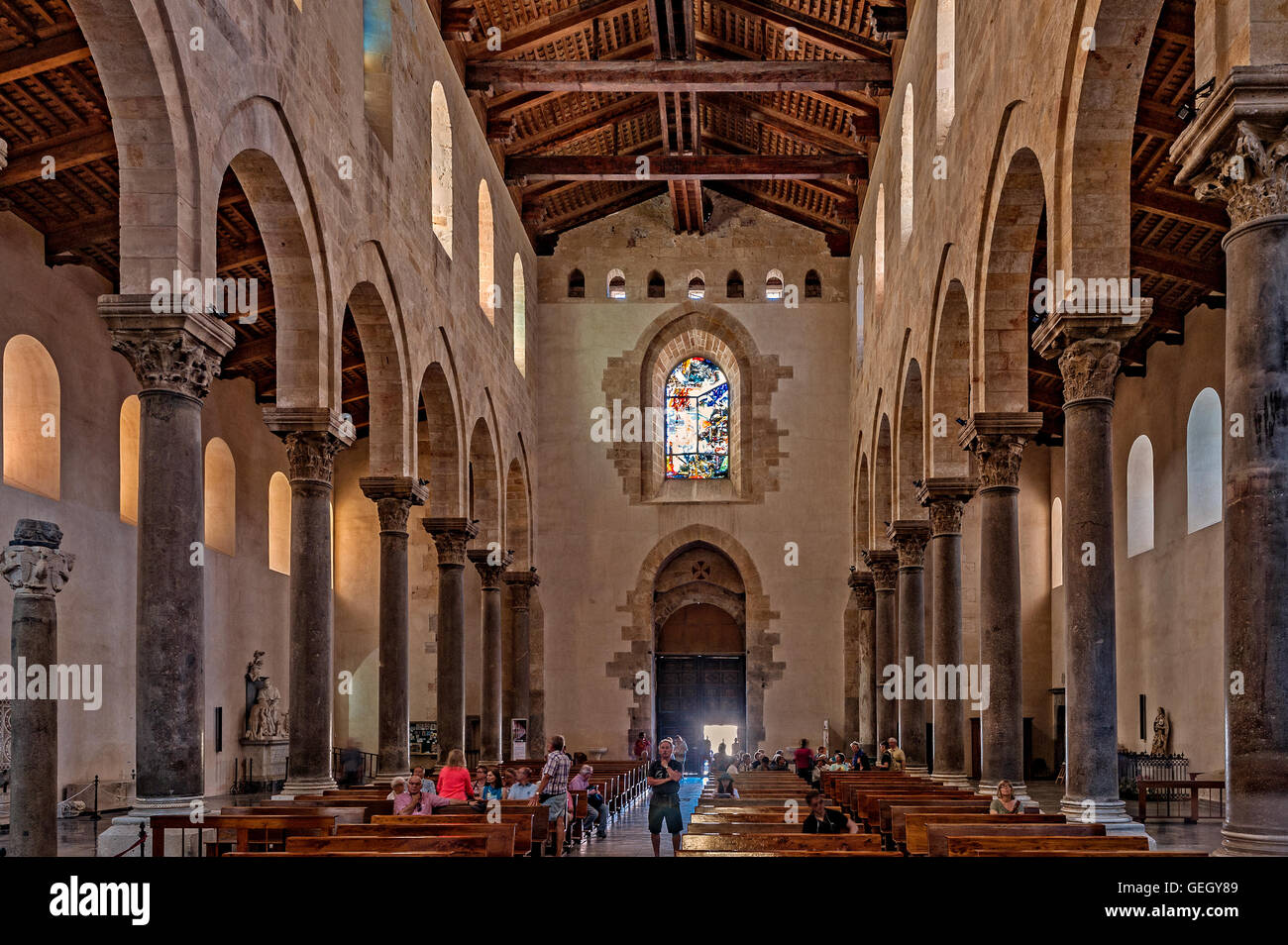 Italy Sicily Cefalù cathedral interior Stock Photo - Alamy