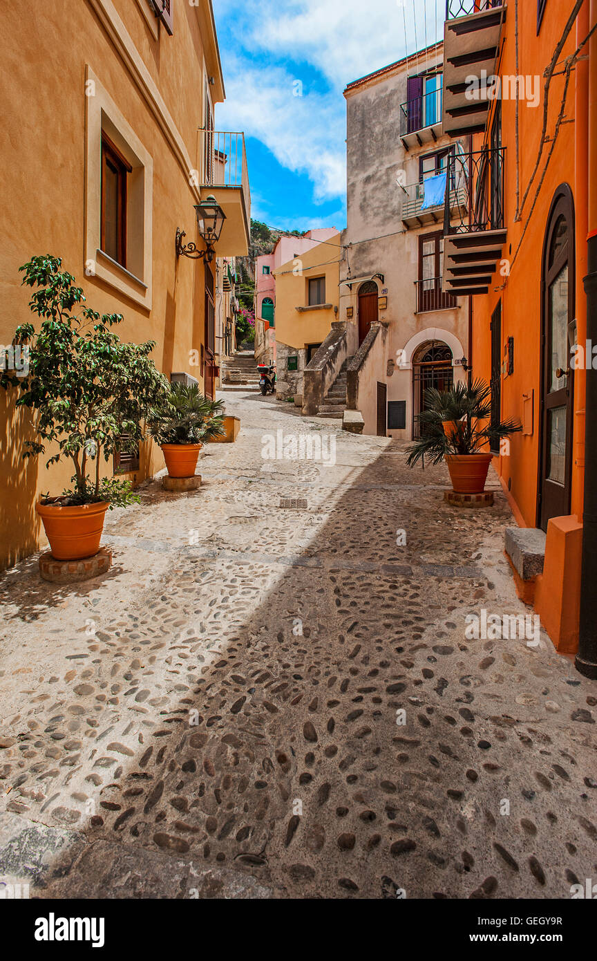 Italy Sicily Cefalù - Salita Saraceni Stock Photo - Alamy
