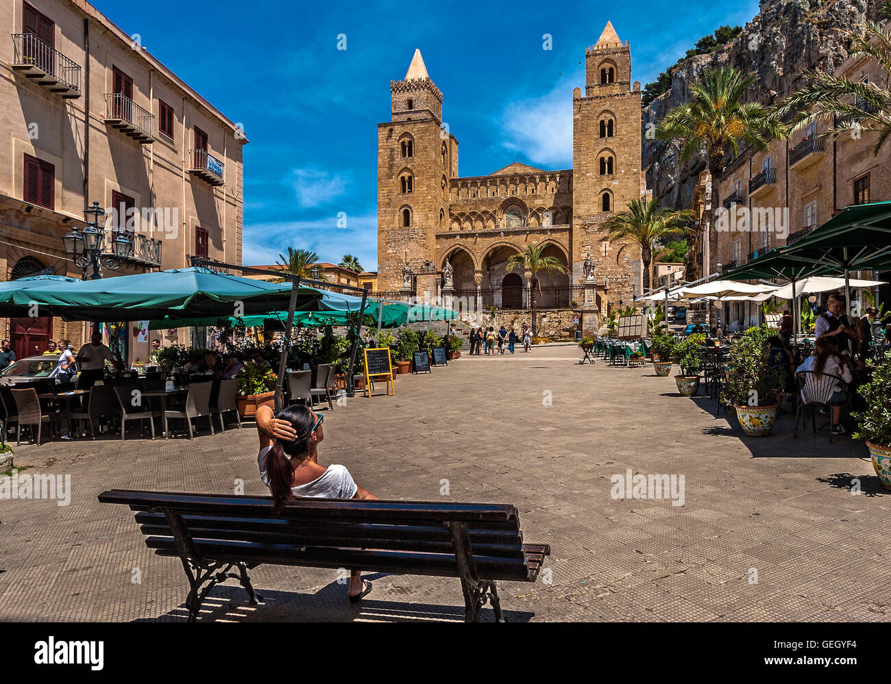 Italy Sicily Cefalù The cathedral Stock Photo - Alamy