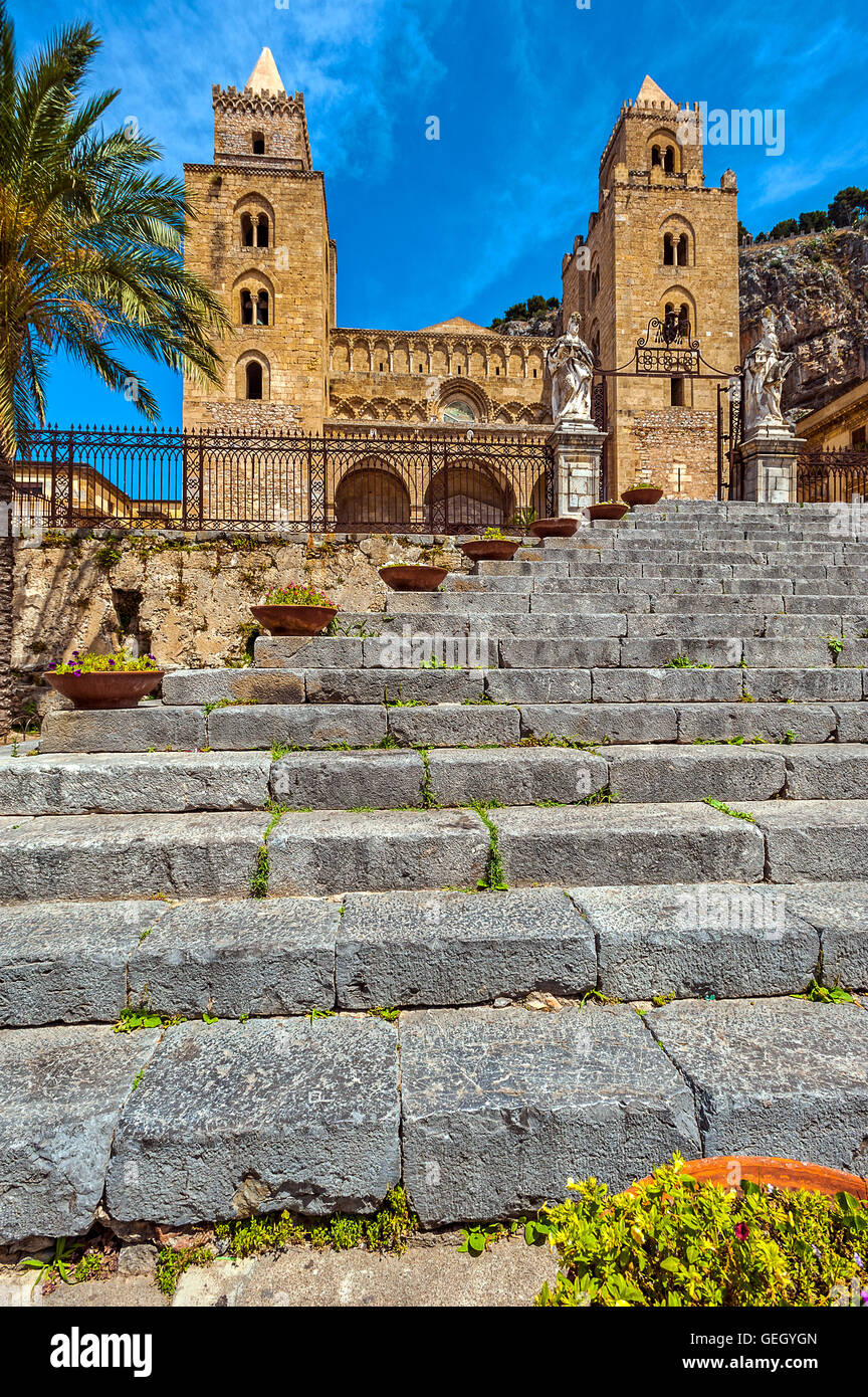 Italy Sicily Cefalù The cathedral Stock Photo - Alamy