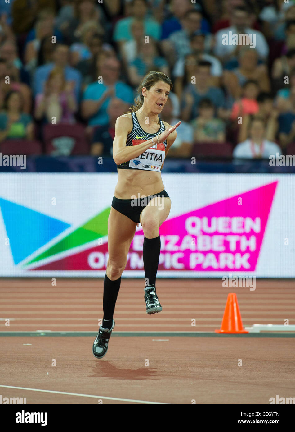 LONDON, ENGLAND - JULY 22: Ruth Beitia of Spain competing in the women ...