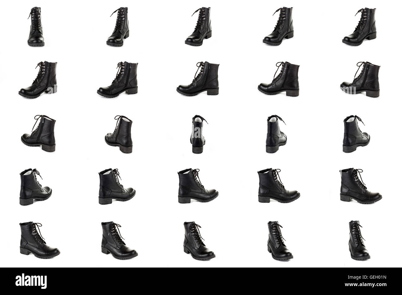 black leather shoes from different angle Stock Photo - Alamy