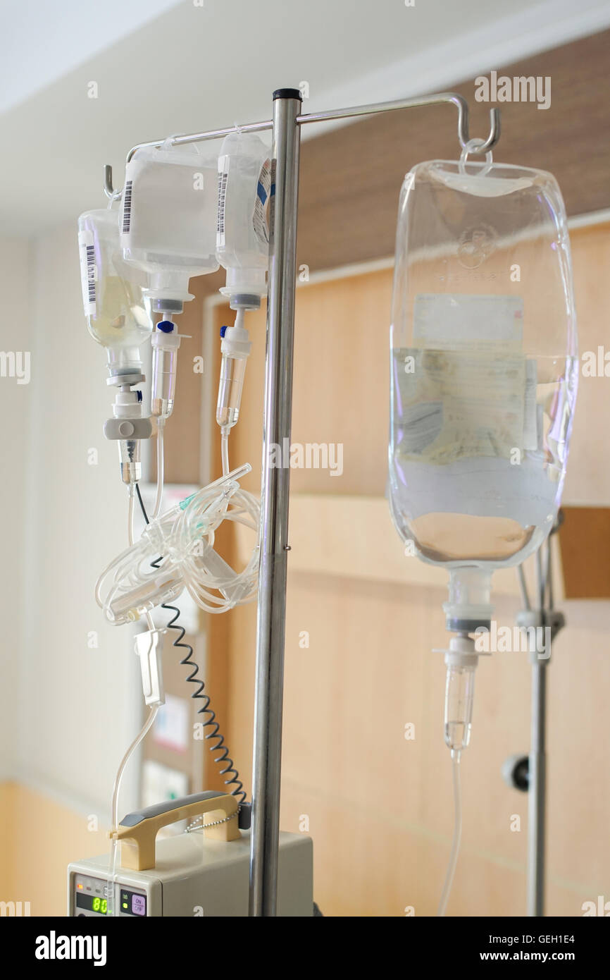 saline IV drip for patient in hospital Stock Photo - Alamy saline IV drip for patient in hospital Stock Photo - Alamy