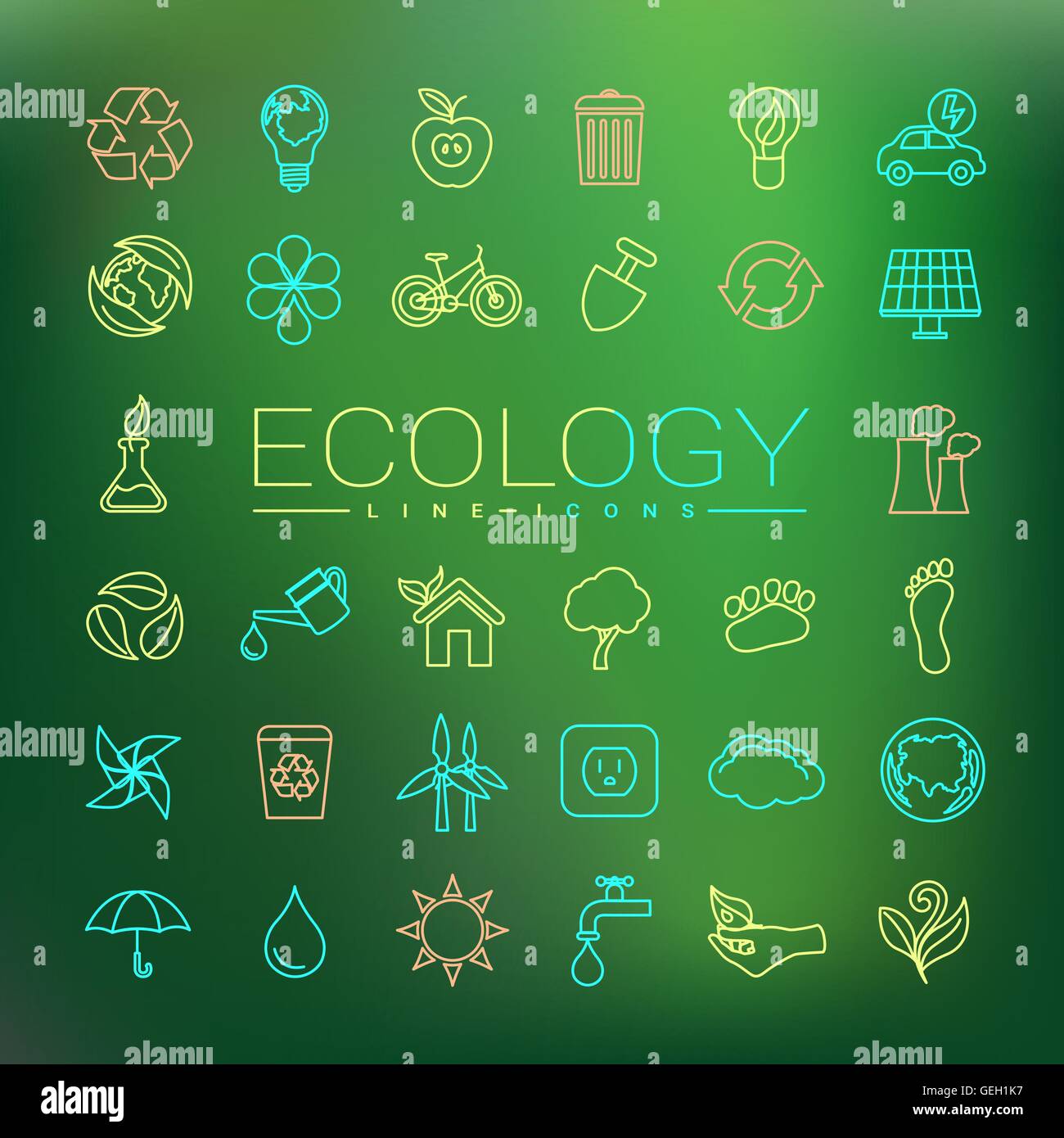 Ecology Line Icons Stock Vector Image & Art - Alamy