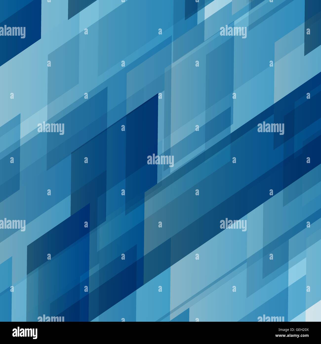 Abstract blue rectangles technology distorted background, stock vector ...