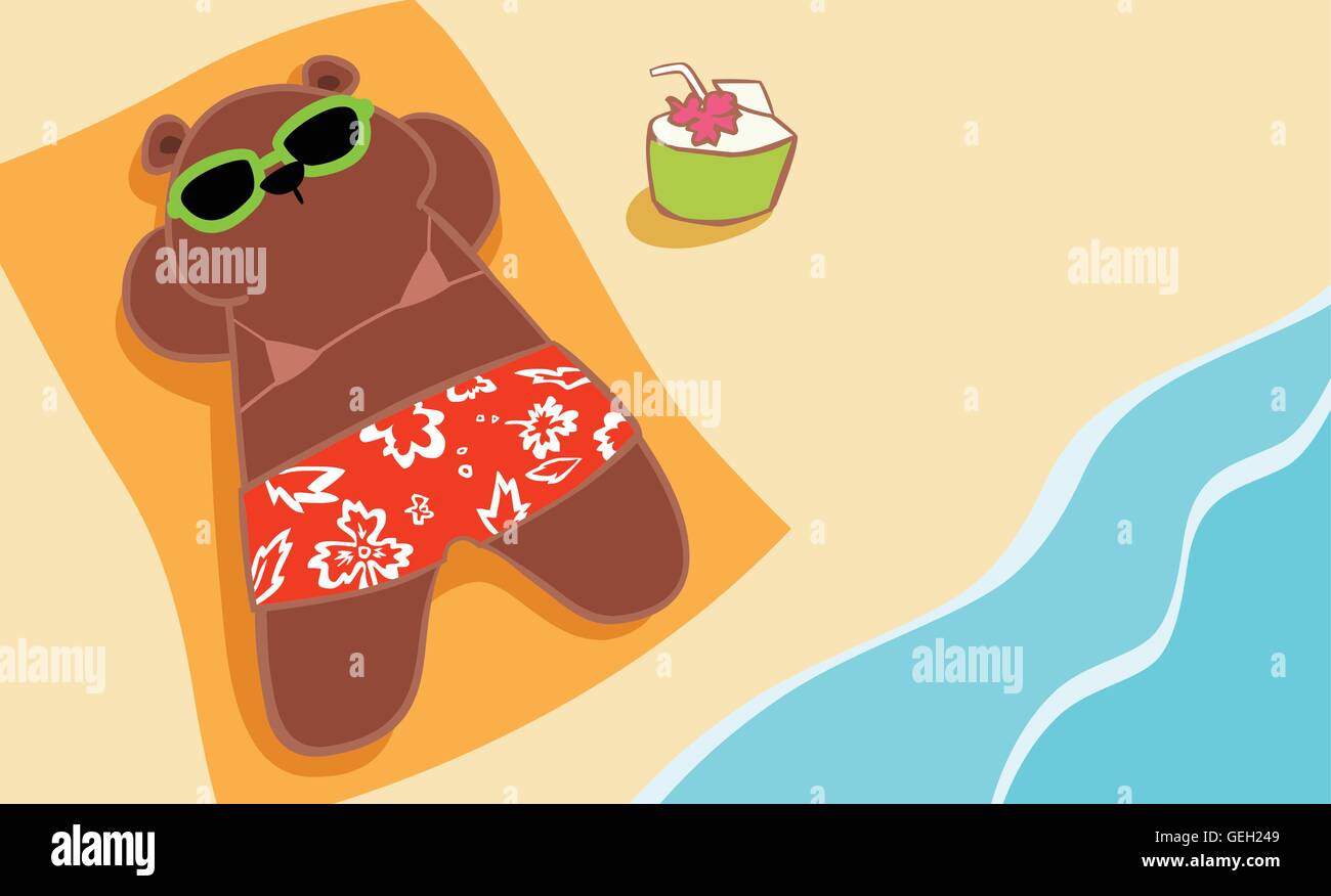 Cartoon sunbathing High Resolution Stock Photography and Images - Alamy