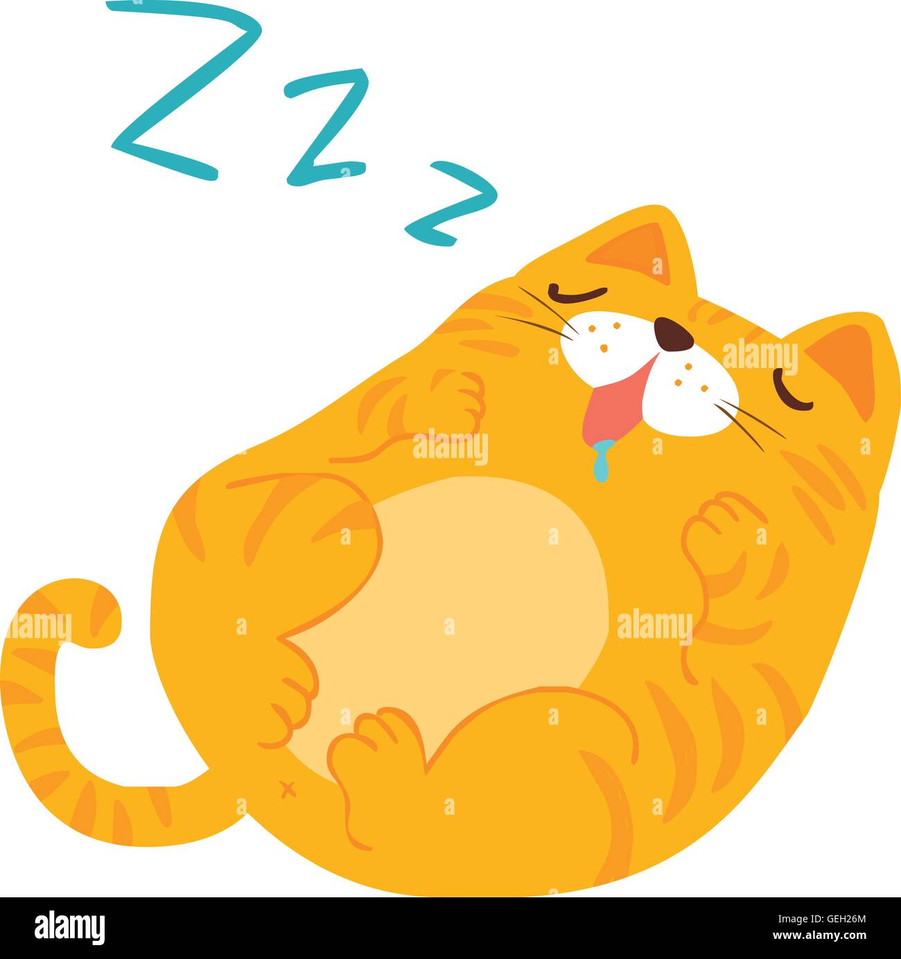 Orange Cat Sleeping Clipart