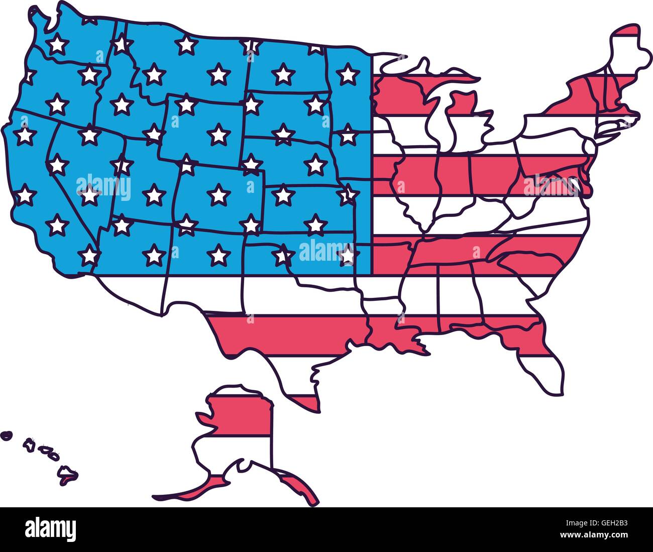 usa map with flag isolated icon design Stock Vector Image & Art - Alamy