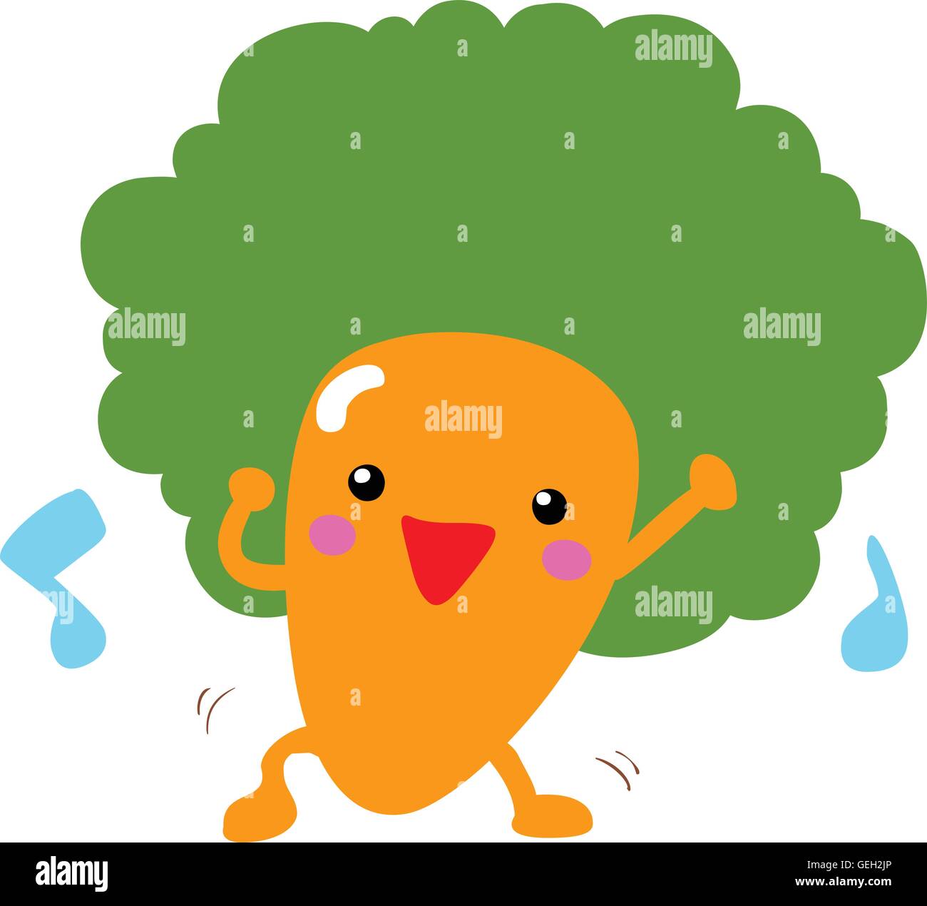 happy afro carrot dancing with music vector illustration Stock Vector ...