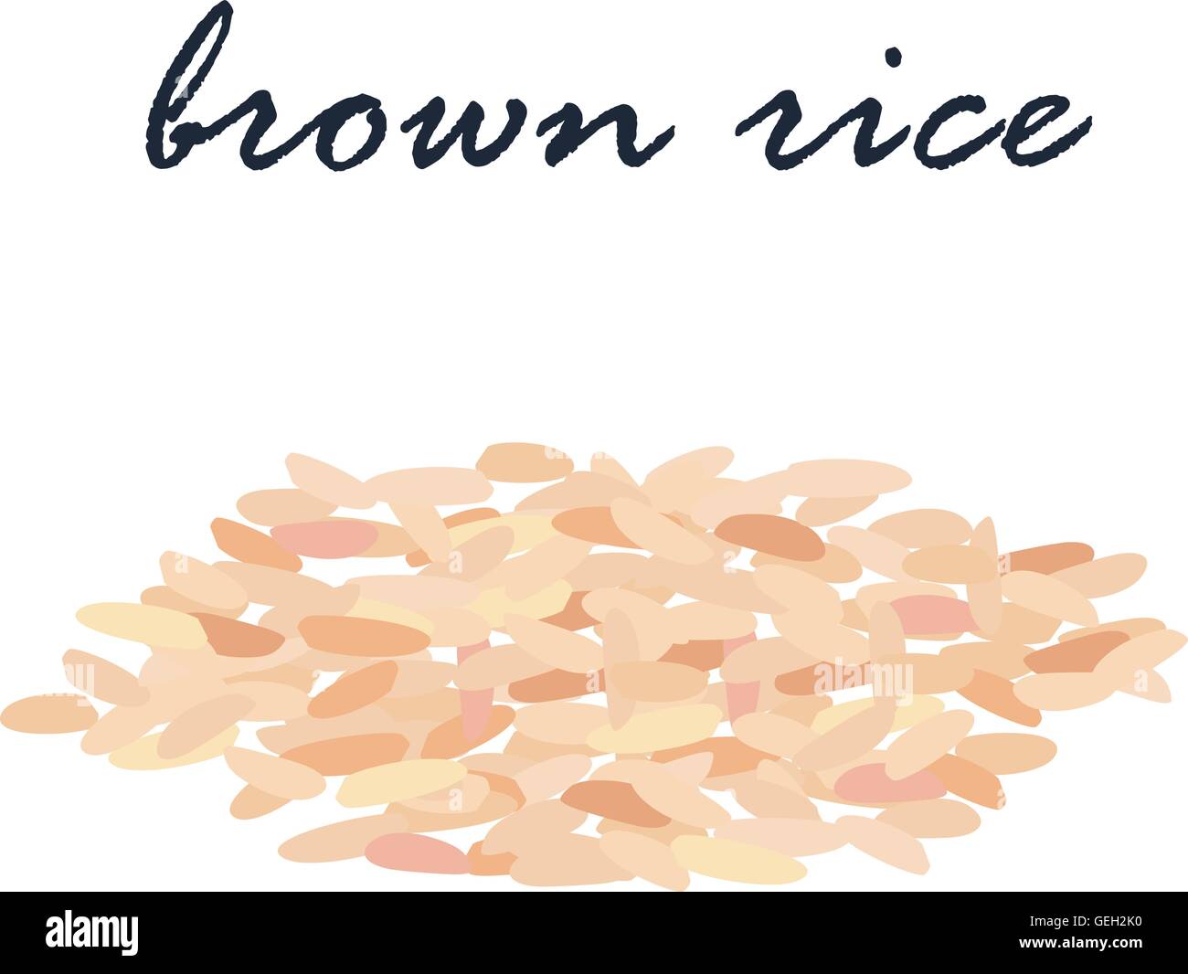brown rice organic grain vector illustration Stock Vector Image & Art ...