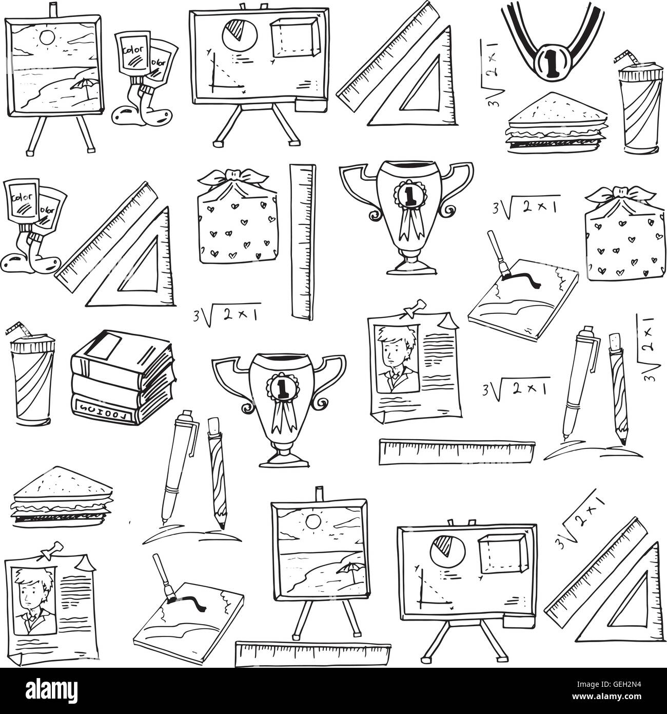 Hand draw school element doodles hi-res stock photography and images ... Hand draw school element doodles hi-res stock photography and images ...