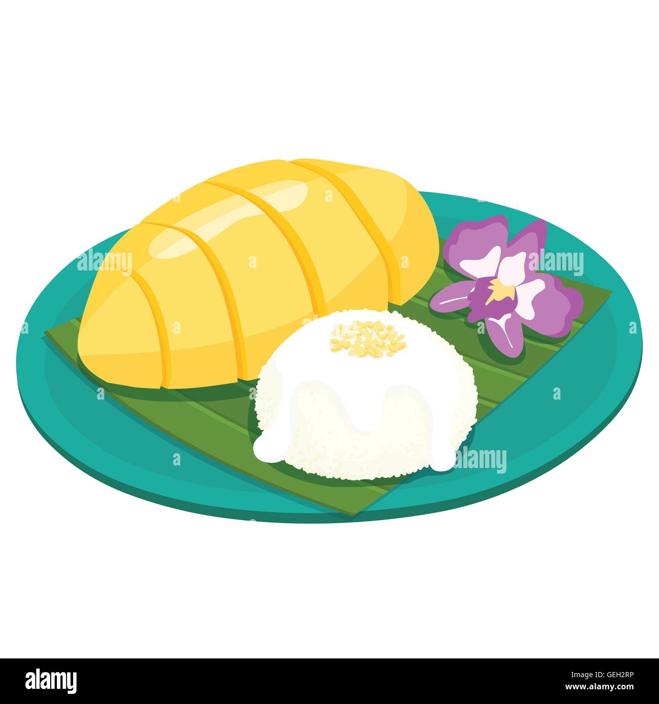 Thai sticky rice mango dessert Stock Vector Images - Alamy