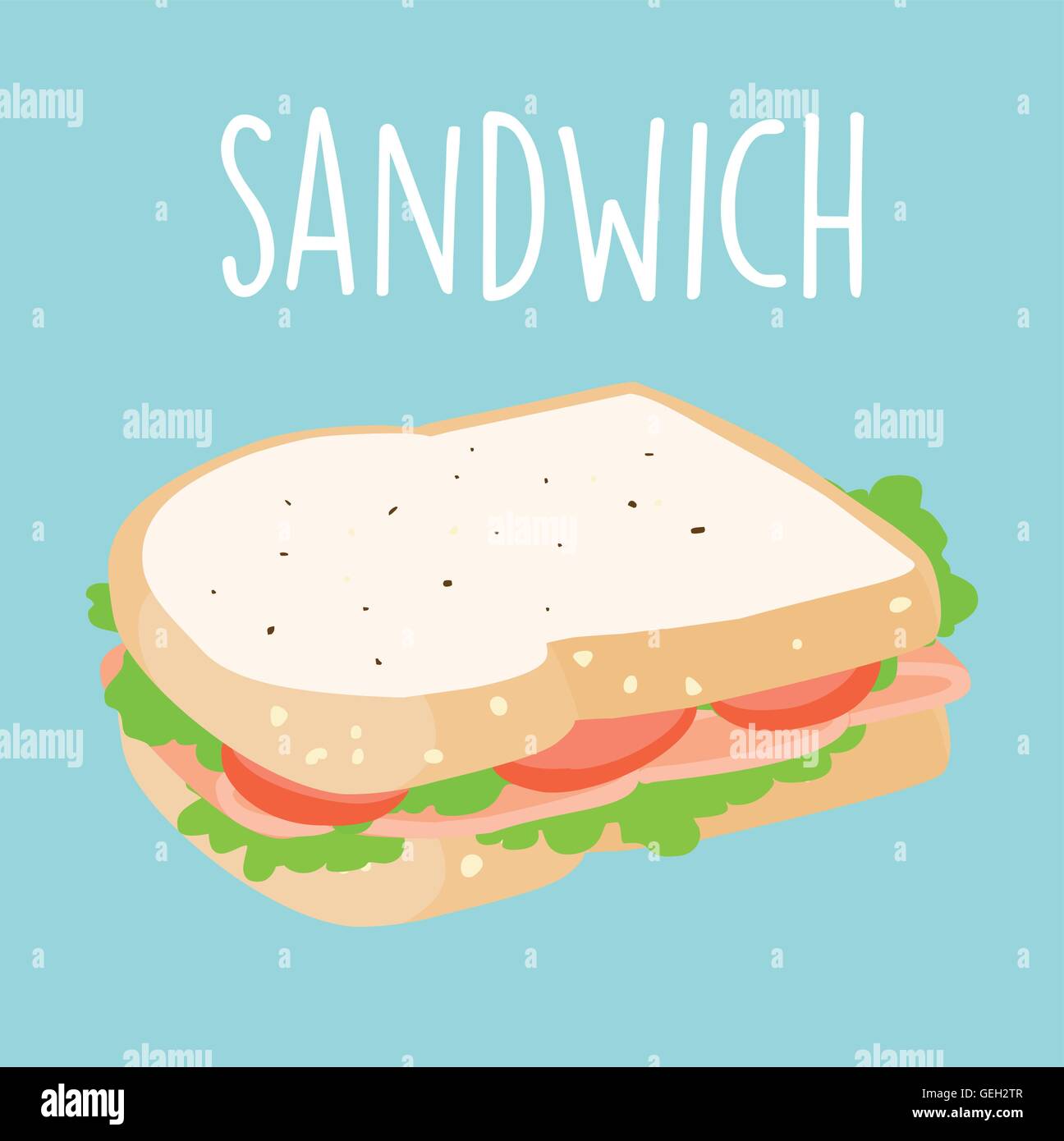 healthy sandwich cartoon vector illustration Stock Vector Image & Art ...