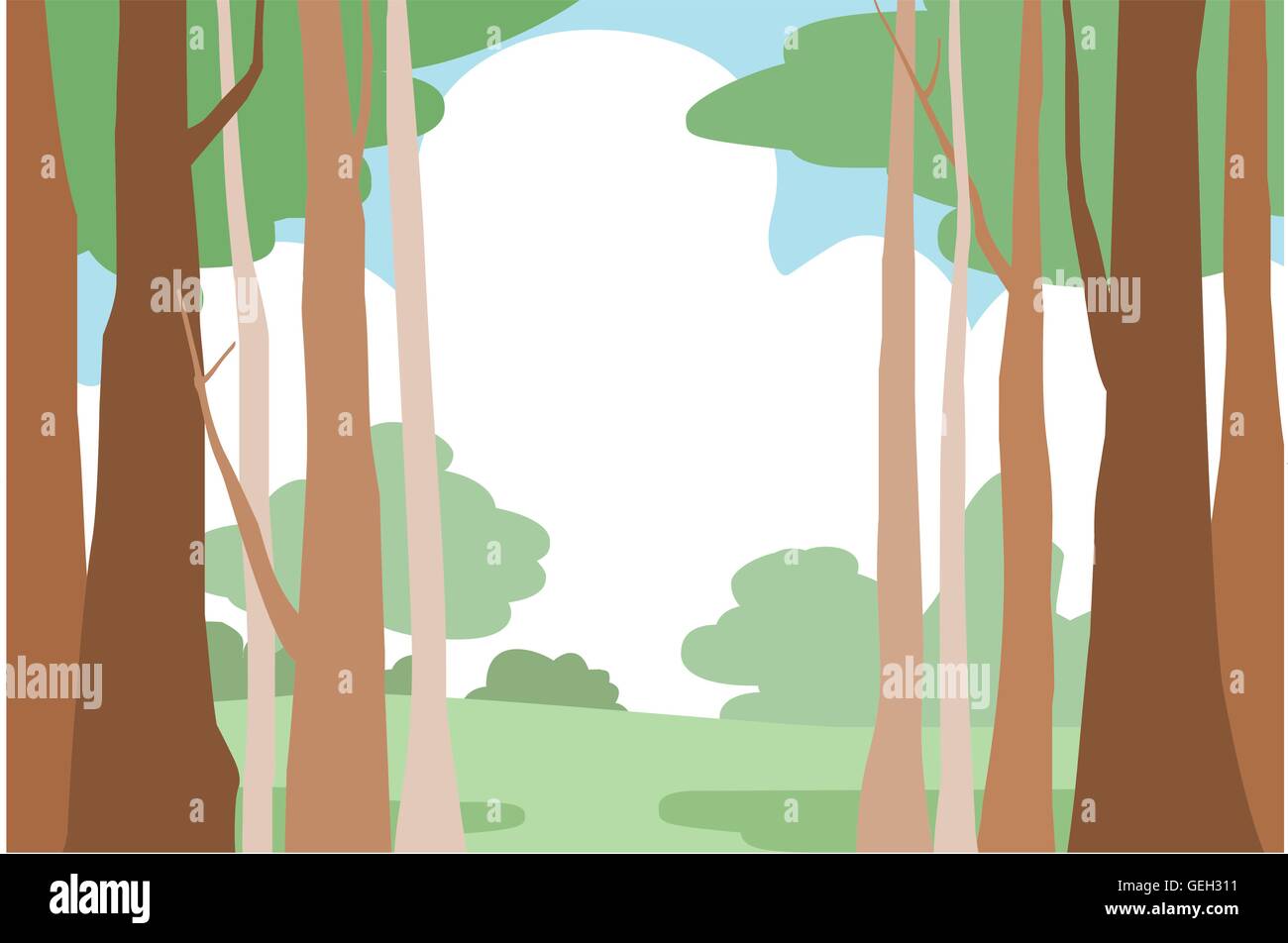 forest trees landscape vector background illustration Stock Vector ...