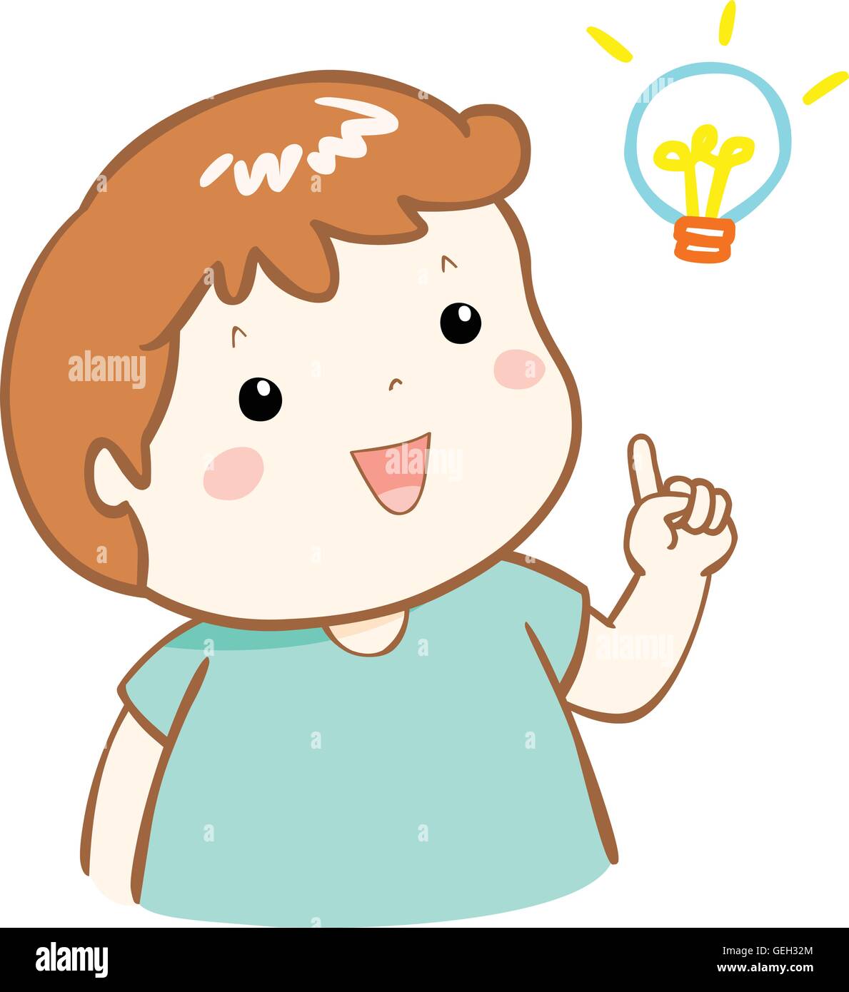 cute boy have an idea vector illustration Stock Vector Image & Art - Alamy