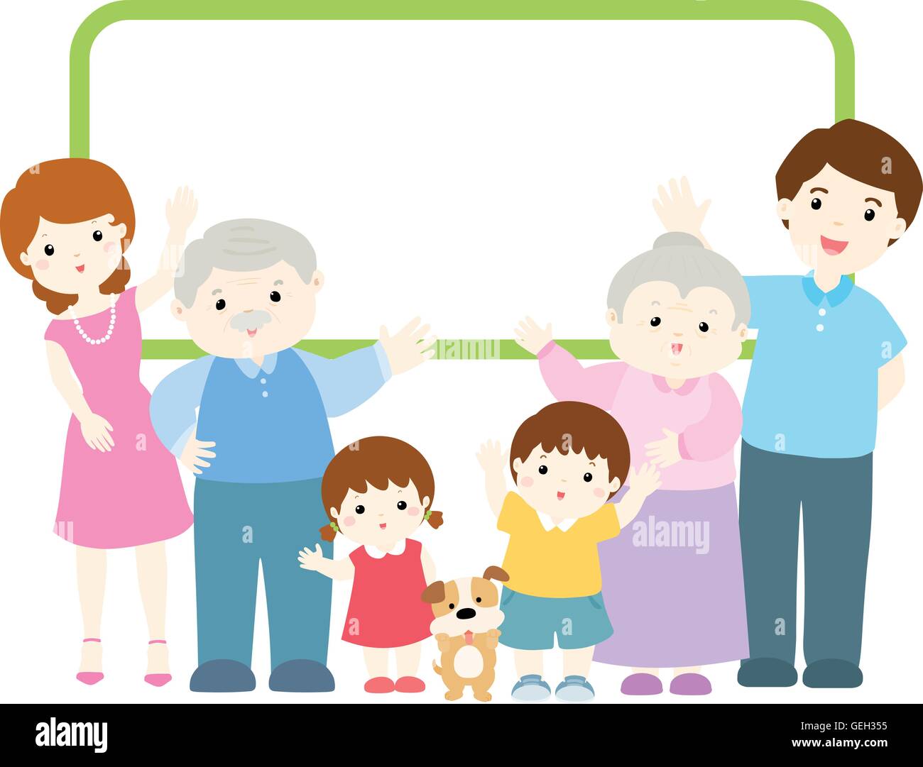 cartoon of happy family announcement character design vector ...
