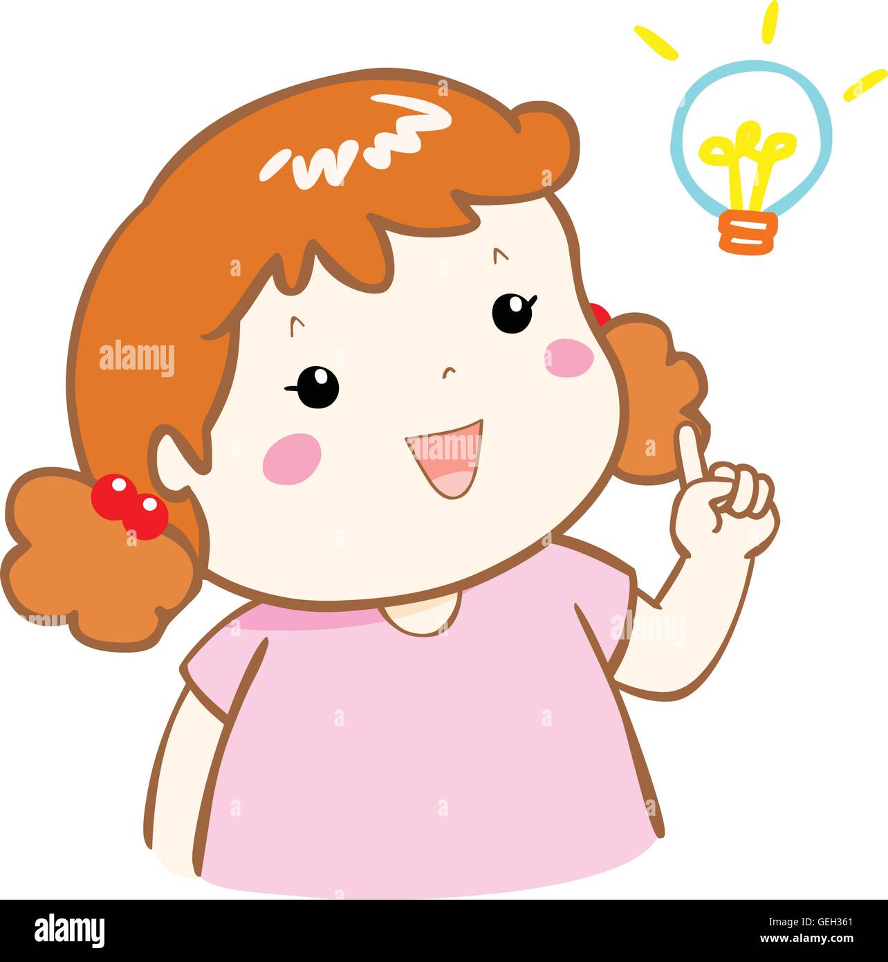 cute girl have an idea vector illustration Stock Vector Image & Art - Alamy