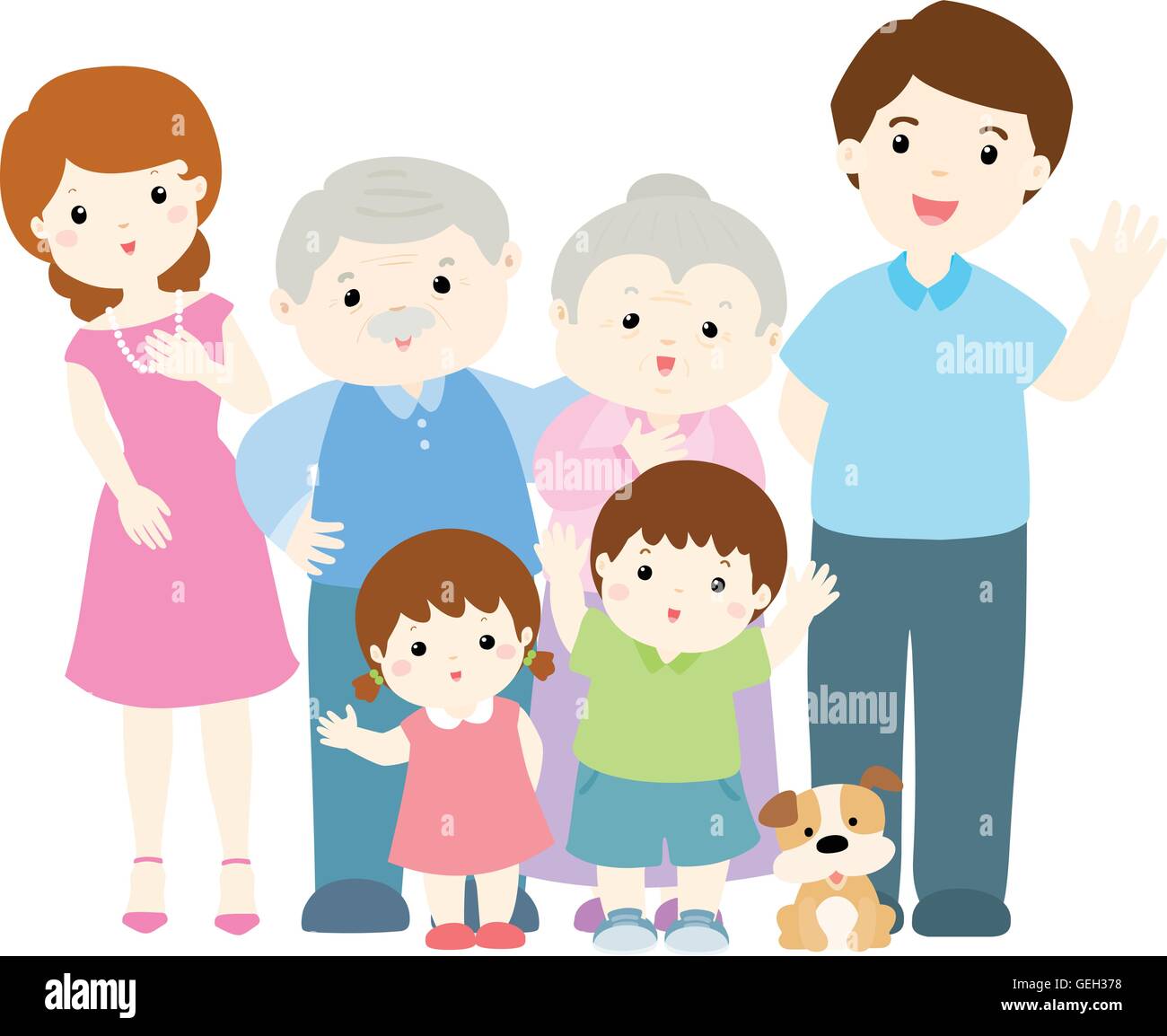 cartoon of happy family character design vector illustration Stock ...