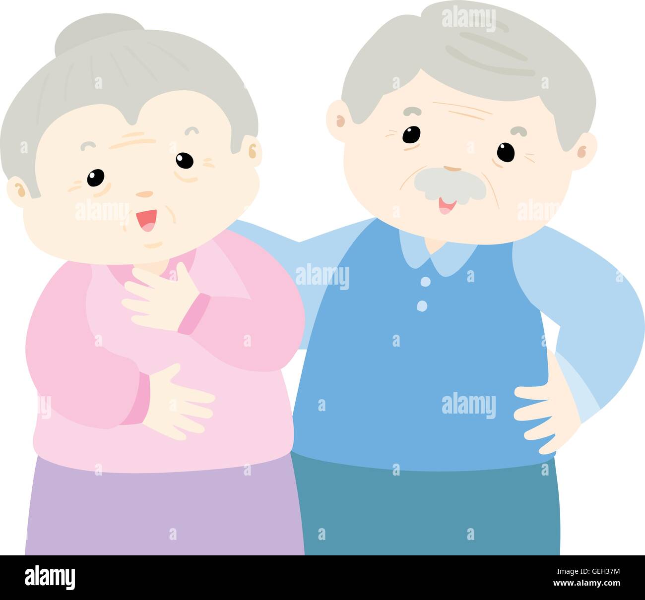 Happy grandparent cartoon character vector illustration Stock Vector ...